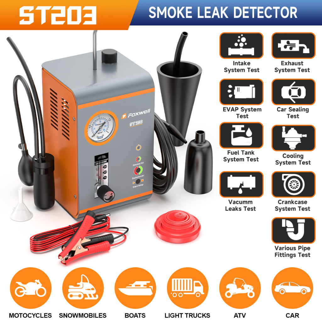 FOXWELL ST203 Automotive Smoke Machine EVAP Vacuum Leak Detector ...