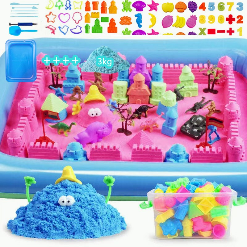 kinetic sand playset 3kg of sand+76 accessories+large sand table ...