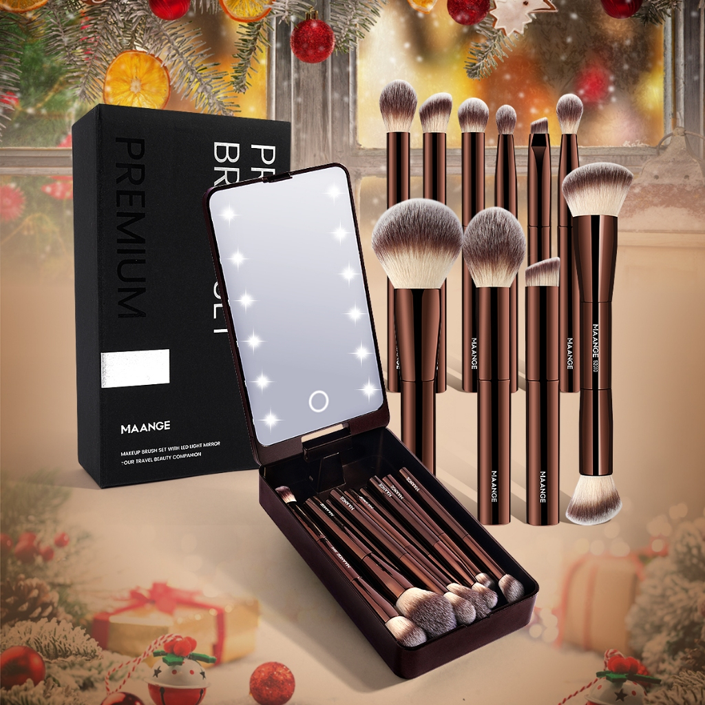 MAANGE 10pcs High Quality Makeup Brushes In Aluminum Tube With Storage ...