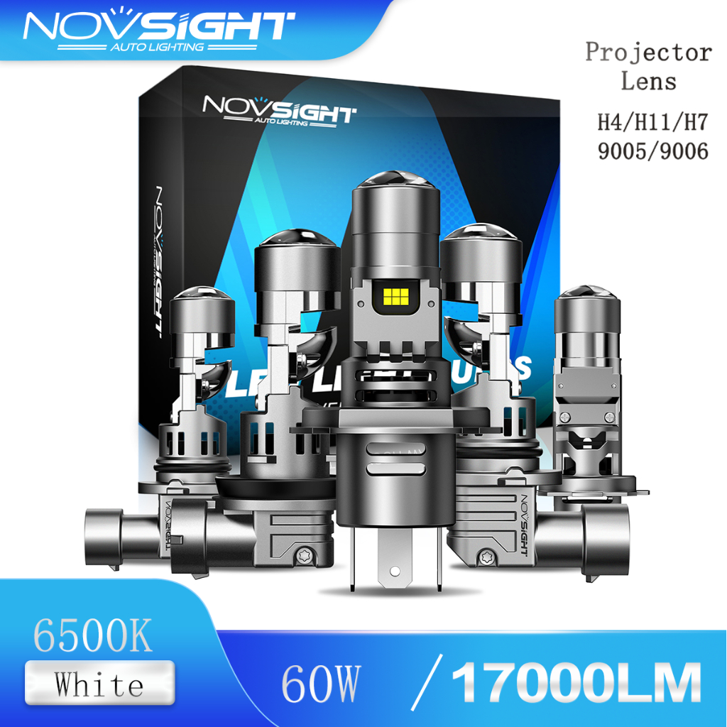 Novsight new N91 2 Pcs Car H4 H11 H7 9005 9006 LED Projector Lens ...