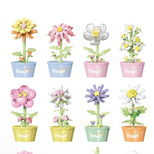 Various types Building block flower potted plant series toy gift ...
