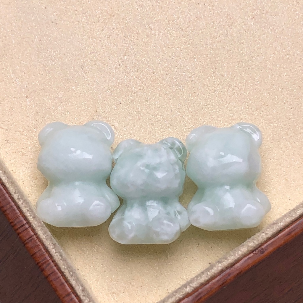 Natural Chinese Larimar Carved Bear Pendant with Bracelet Hole 18*14mm ...