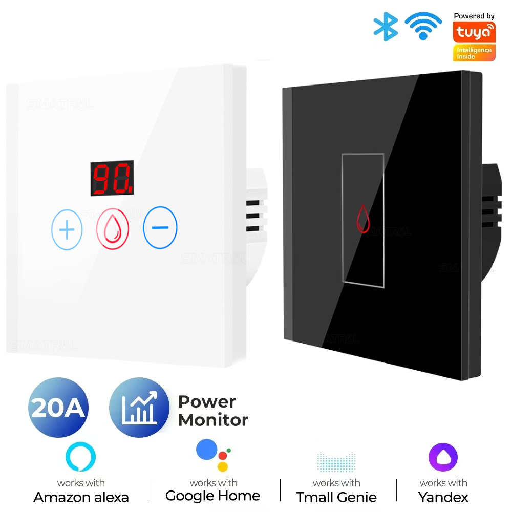 Smart WiFi 20A Power Monitor Boiler Water Heater Aircon Switch Wireless ...