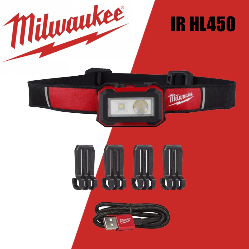 Milwaukee IR HL450 Continued Stable Lighting 450LM Headlamp And Task ...