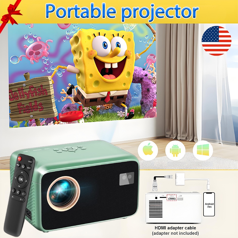 Projector Mini Portable Projector for phone laptop Projector Smart ...