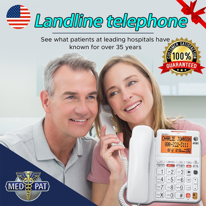 LCD Corded Caller ID Telephone With Speaker Home Office Wired Landline ...