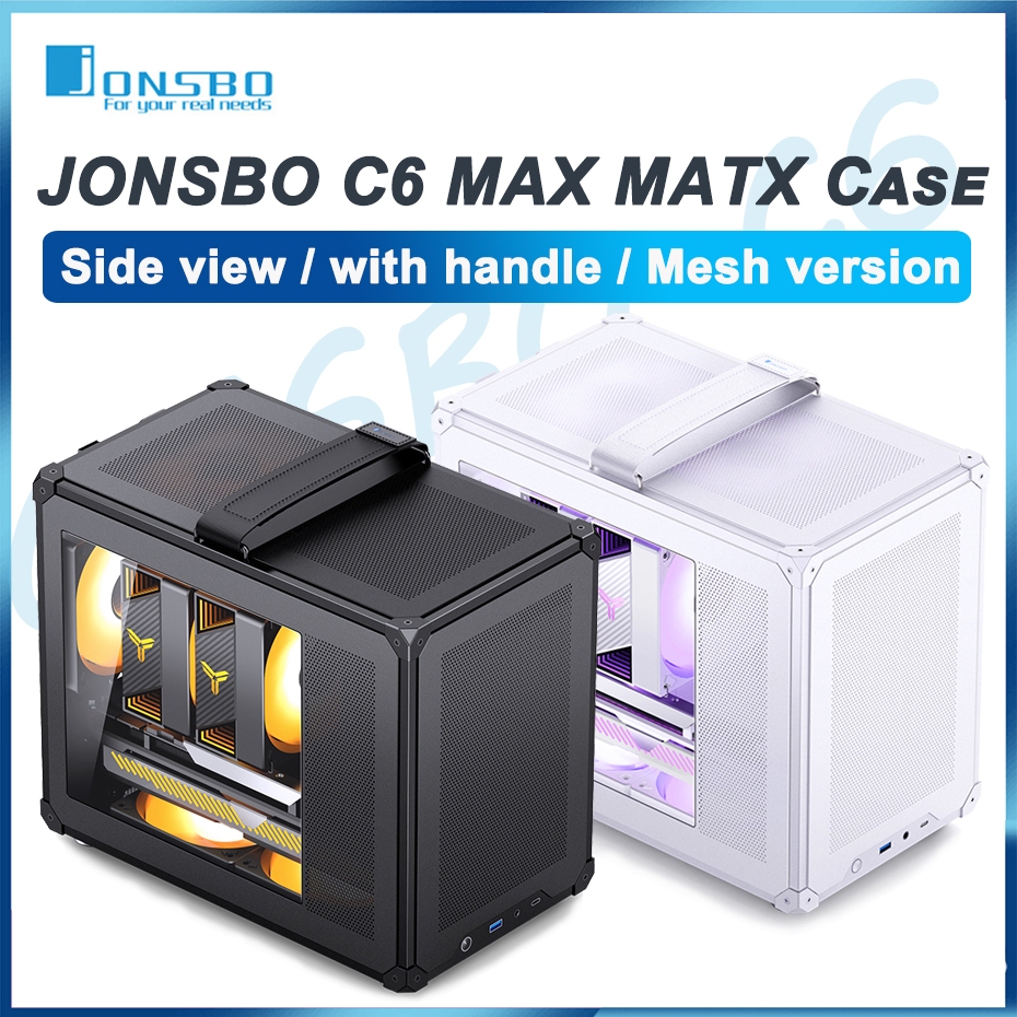 JONSBO C6 MAX Desktop M-ATX Case Type-c Side Transparent Handheld Portable Computer Small ...