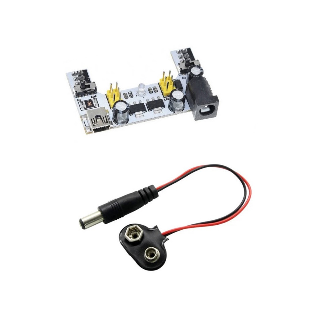 1sets mini Breadboard Dedicated Power Module 2-way with 9V Battery Clip ...