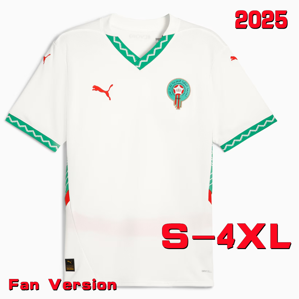 New Morocco Soccer Jersey White 2025 National Team HAKIMI ZIYECH ...