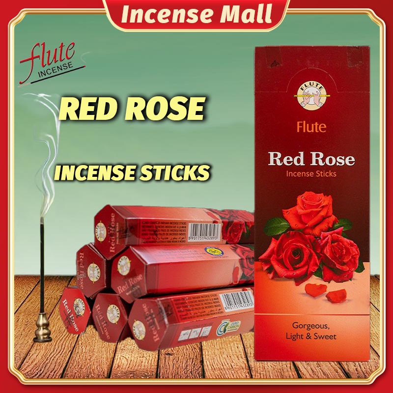 Flute Red Rose Incense Sticks (20 Sticks Per Pack) | Shopee Philippines