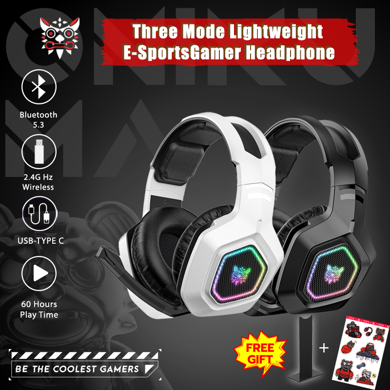 ONIKUMA B100 Wearable Wireless Gaming Headset with Flexible Mic Dynamic ...