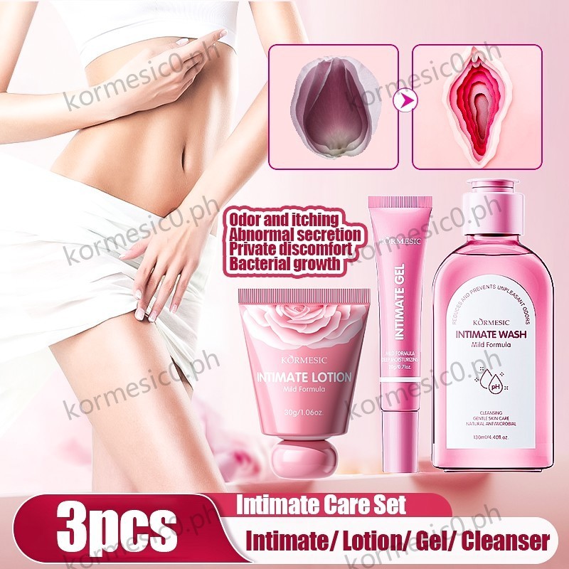 KORMESIC Pinky Secret PH Care Feminine Wash Intimate Lotion Set Organic Skin Care for Freshness ...
