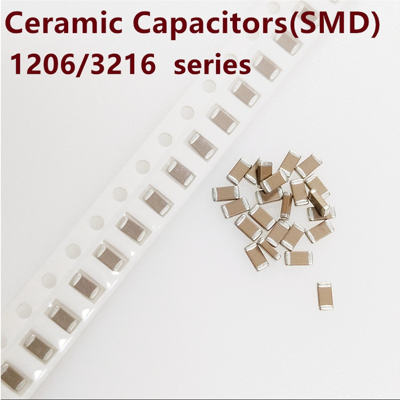 100pcs 1206 100NF 104K 50V SMD Chip Multilayer Ceramic Capacitor 0.5pF - 100uF 10pF 100pF 1nF ...