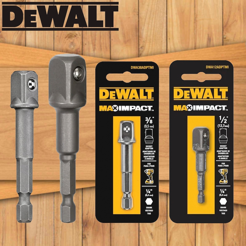 DEWALT DWA38ADPTMI DWA12ADPTMI Square Adapter 1/4" TO 1/2" 3/8" Impact ...