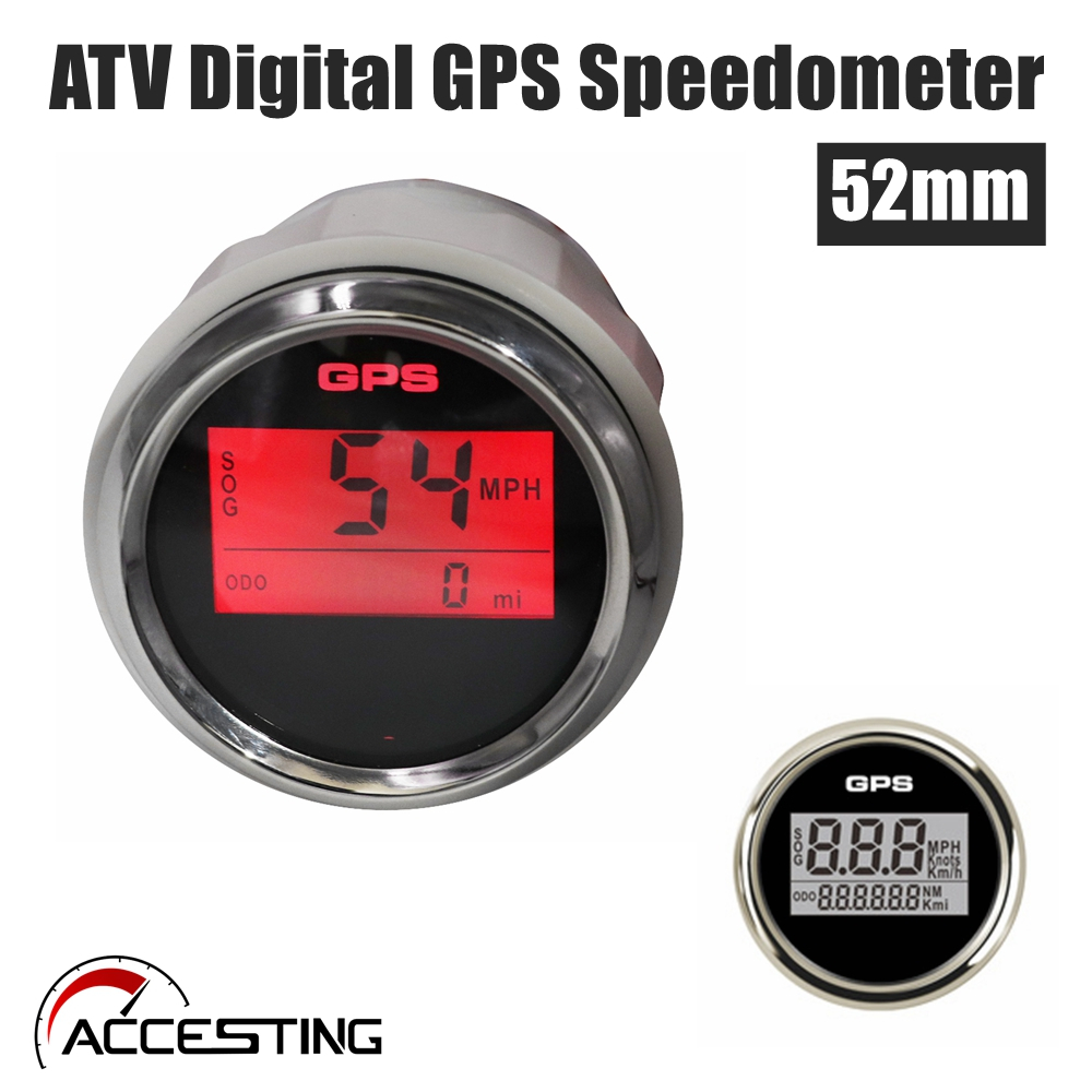 52mm ATV Digital GPS Speedometer Odometer with Red Backlight for Marine ...