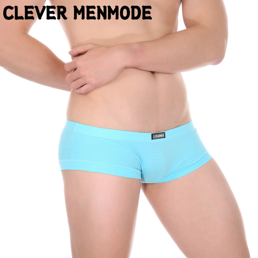 【CLEVER-MENMODE】Mens Underwear Sexy Seamless Super Low Rise Boxer Shorts Pure Cotton Breathable ...