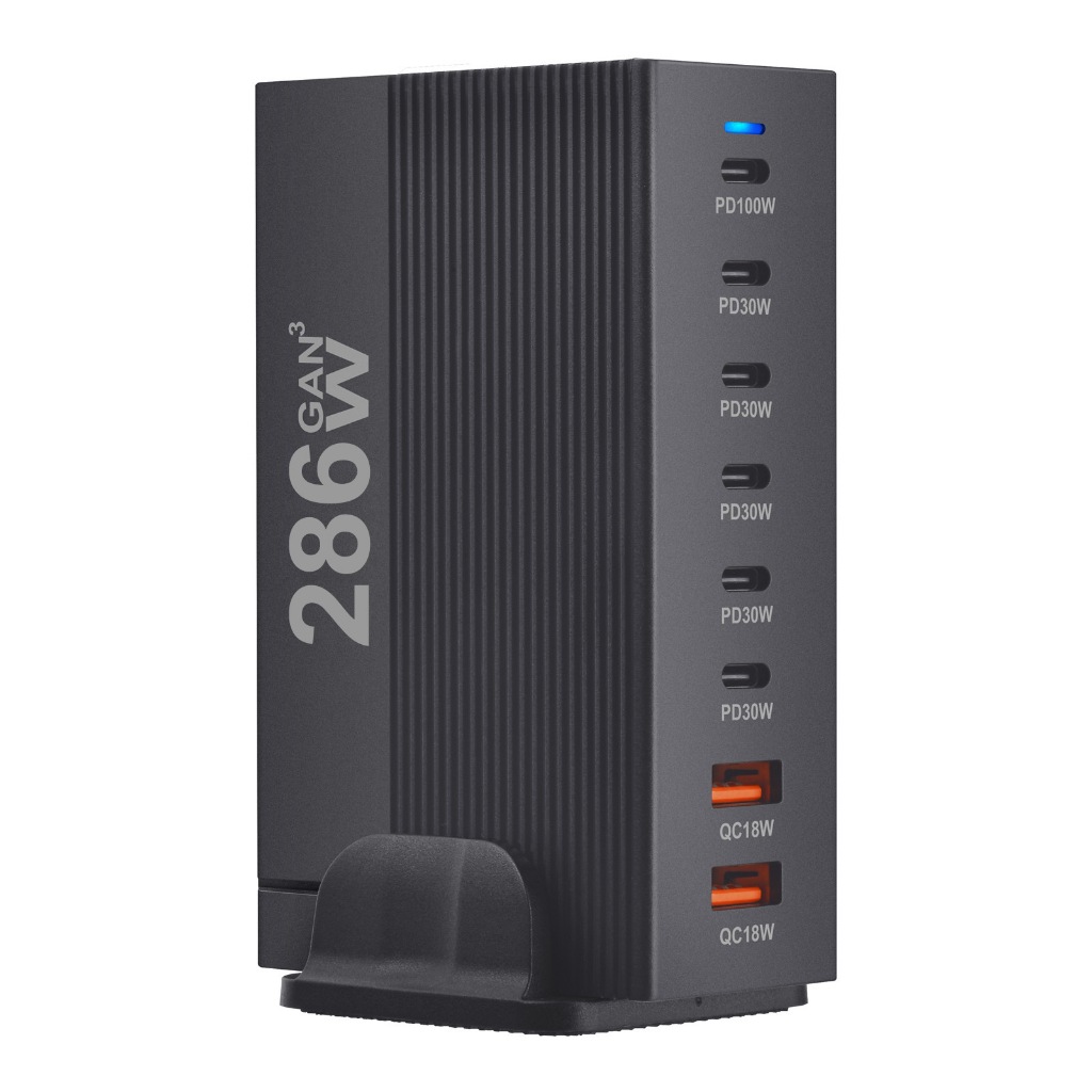 286W GaN Desktop Charging Station with 8 Output Ports, 6C2A GaN ...