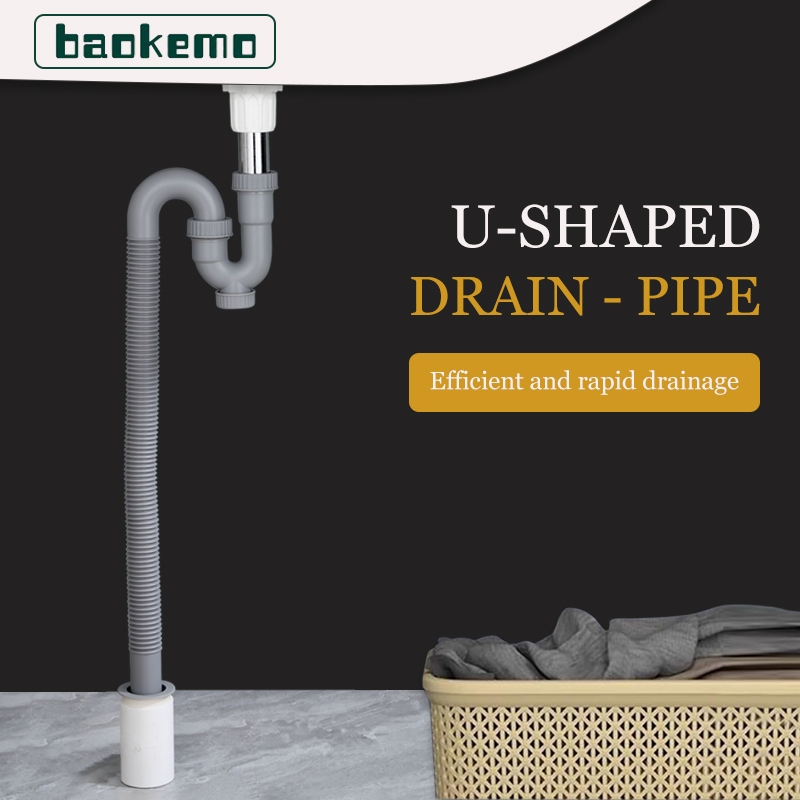 Baokemo U-shaped anti reflux and anti odor kitchen sink basin drain ...