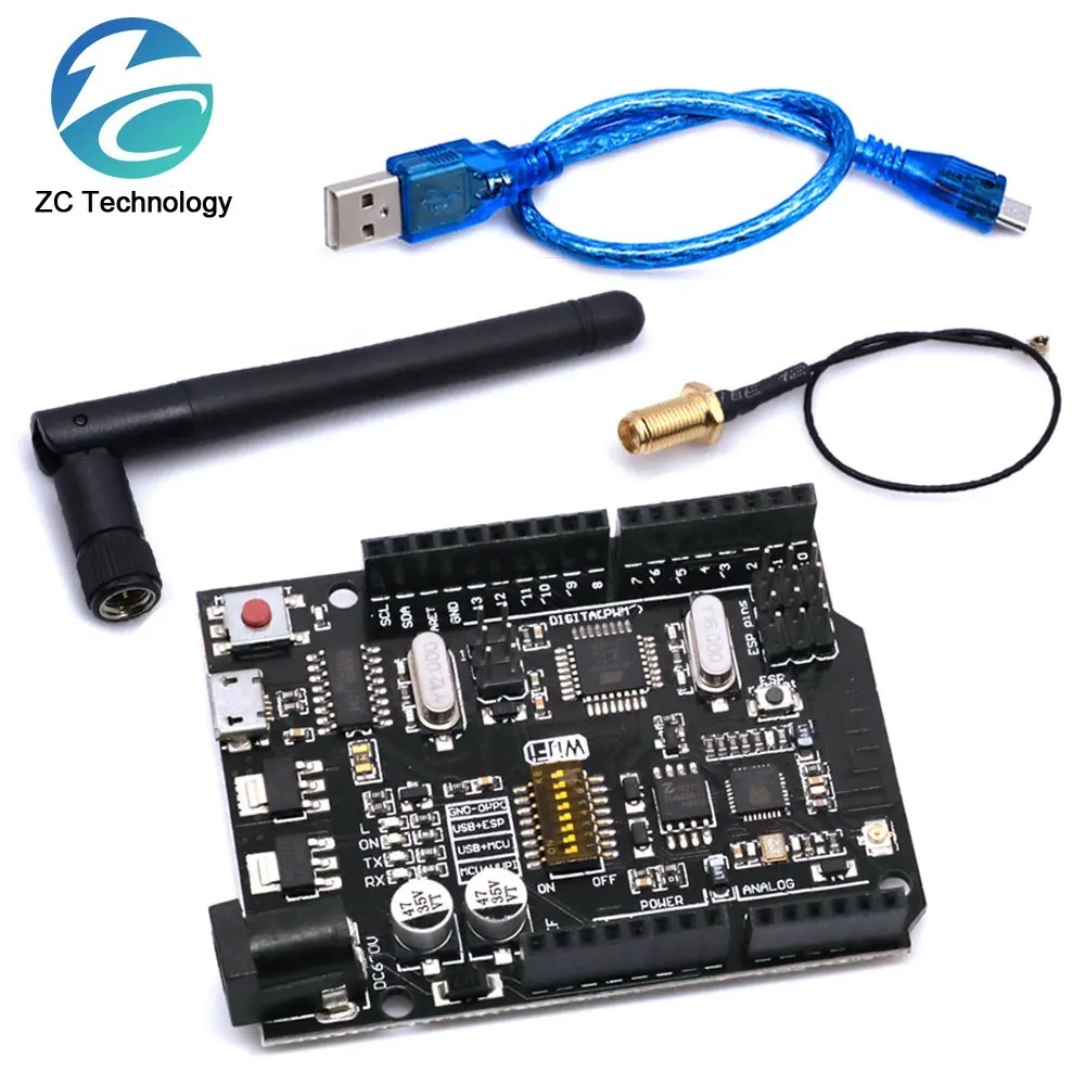 Uno Wifi R3 Atmega328p Esp8266 Ch340 32mb Memory 6v 9v Usb Ttl Ch340g