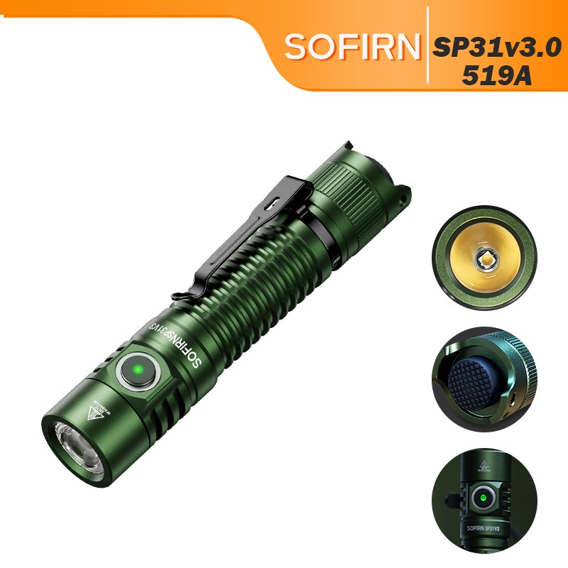 Sofirn SP31 V3.0 Pocket Flashlight Rechargeable, 1200 High Lumen ...