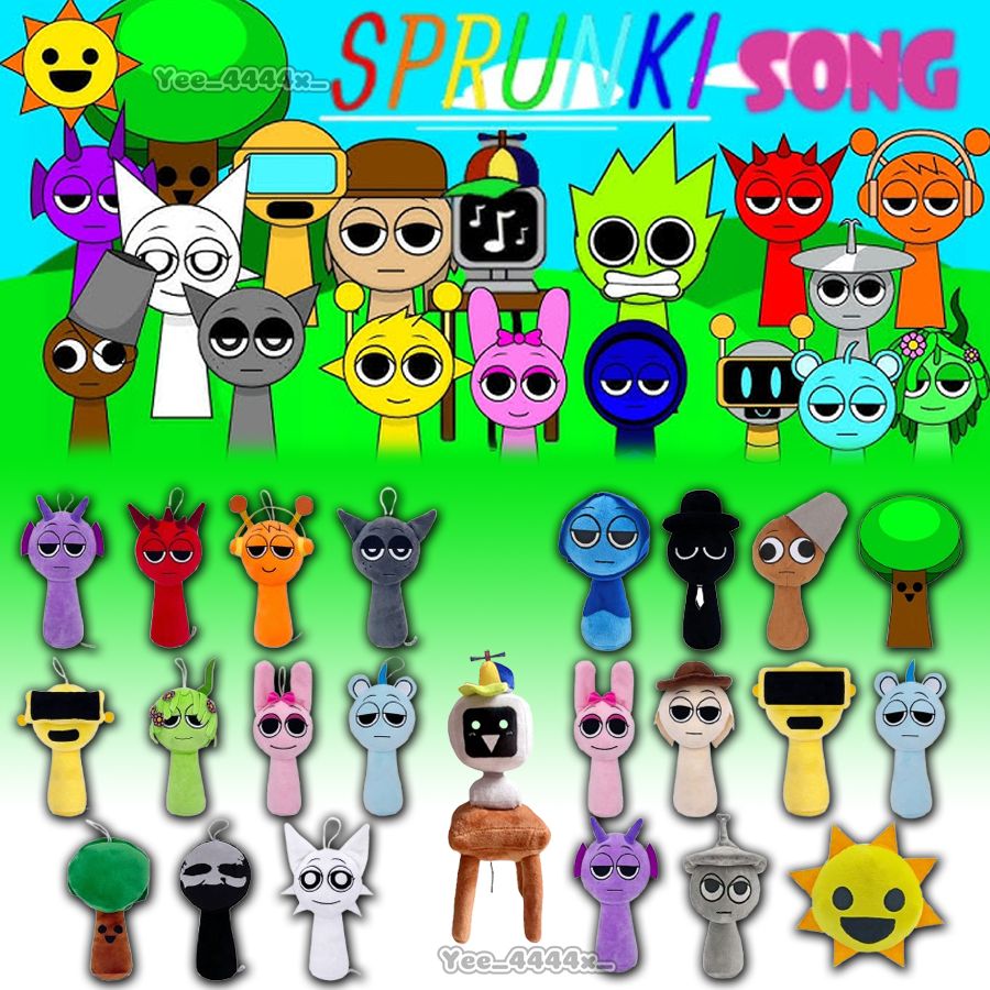 Game Incredibox Sprunki Plush Toy Sprunki Mr Fun Computer Plush Doll ...