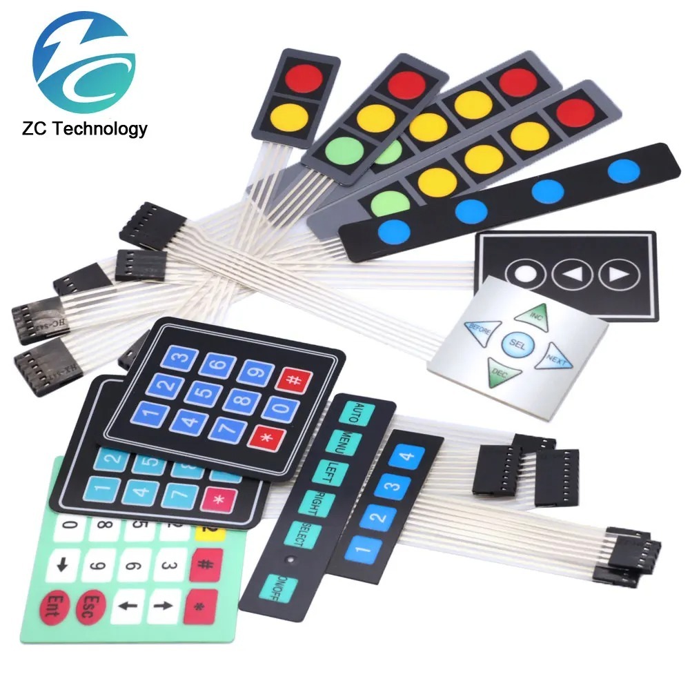 12 3 4 5 6 8 Key Button Membrane Switch 34 4x5 Matrix Array Keyboard 1x6 Keypad With Led