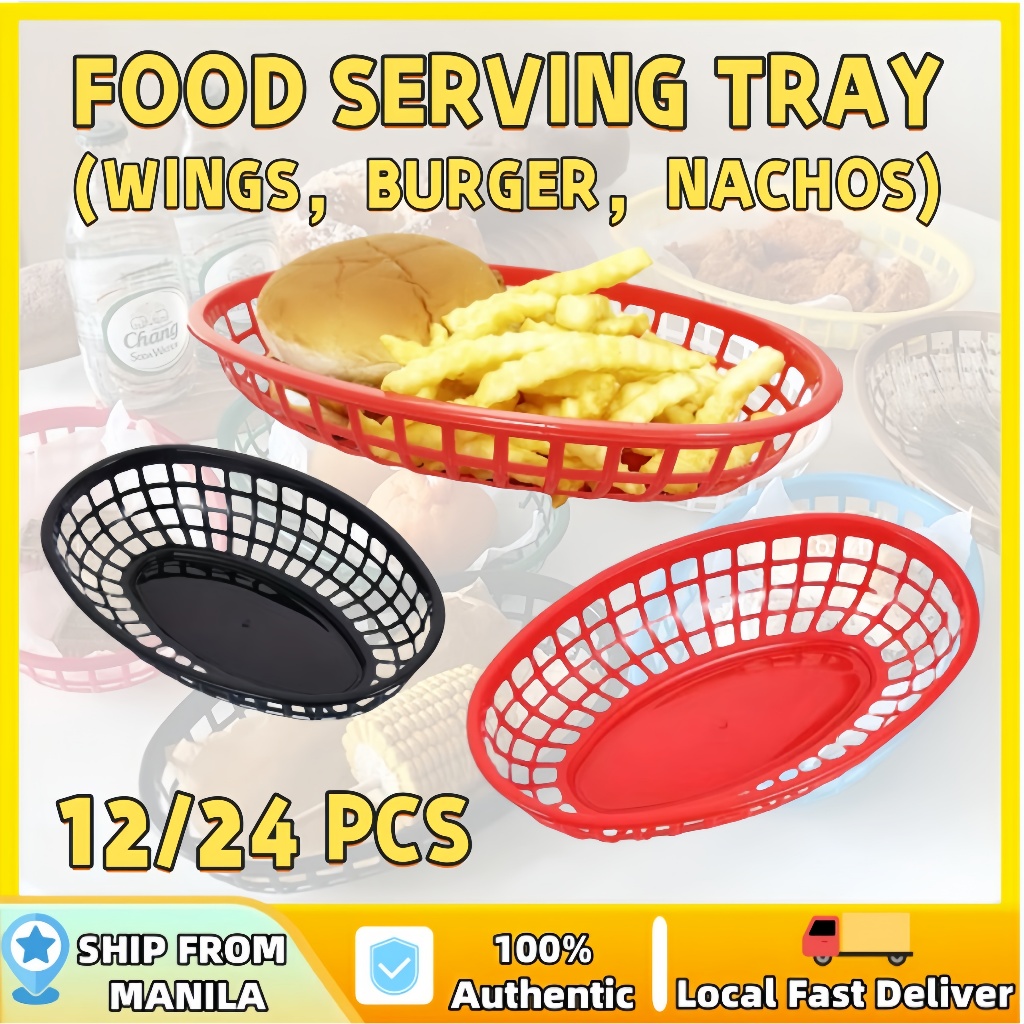12PCS Oval Food Tray/Plastic Basket Tray/Fast Food Baskets/French Fries ...