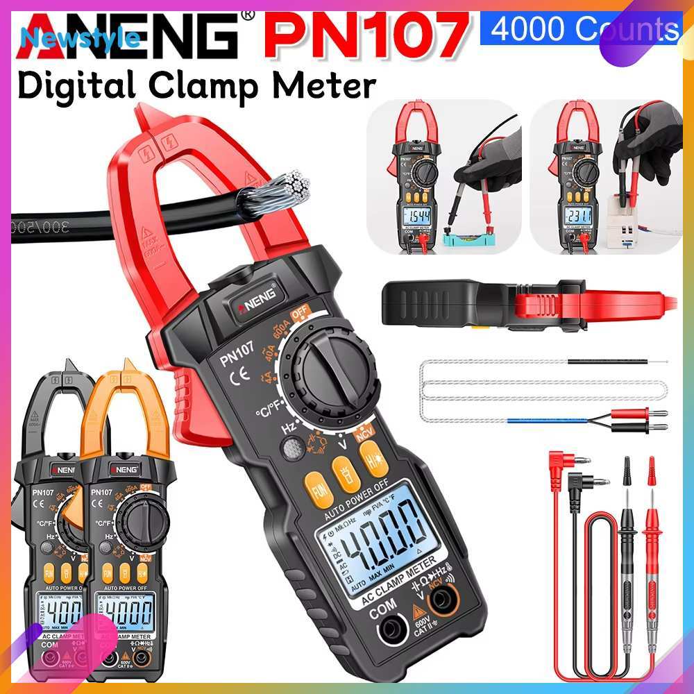ANENG PN107 Digital Clamp Meter 4000 Counts Multimeter Clamp Ammeter ...