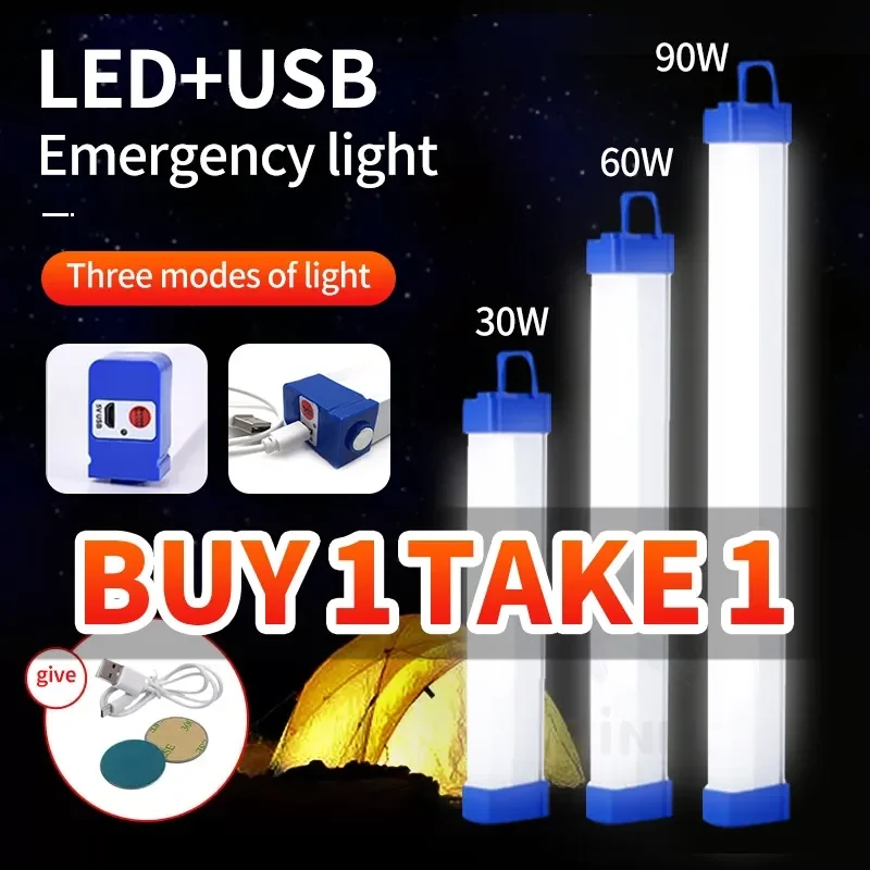 5 Modes rechargeable light LED Energy Saving USB emergency light 30W ...