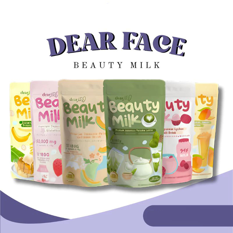 Dear Face Collagen Drink Beauty Milk Melon Strawberry Mango Lychee ...