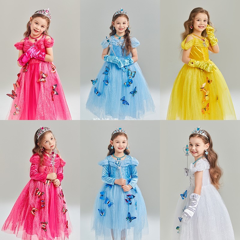Princess Elsa Costume with Butterfly for Little Girls Toddler Princess ...
