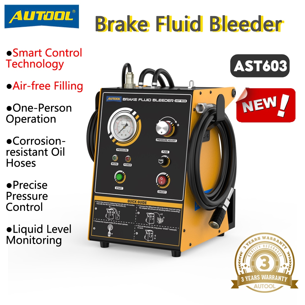 AUTOOL AST603 Brake Fluid Bleeder Brake Oil Exchanger 110V/220V Smart Control Technology ...