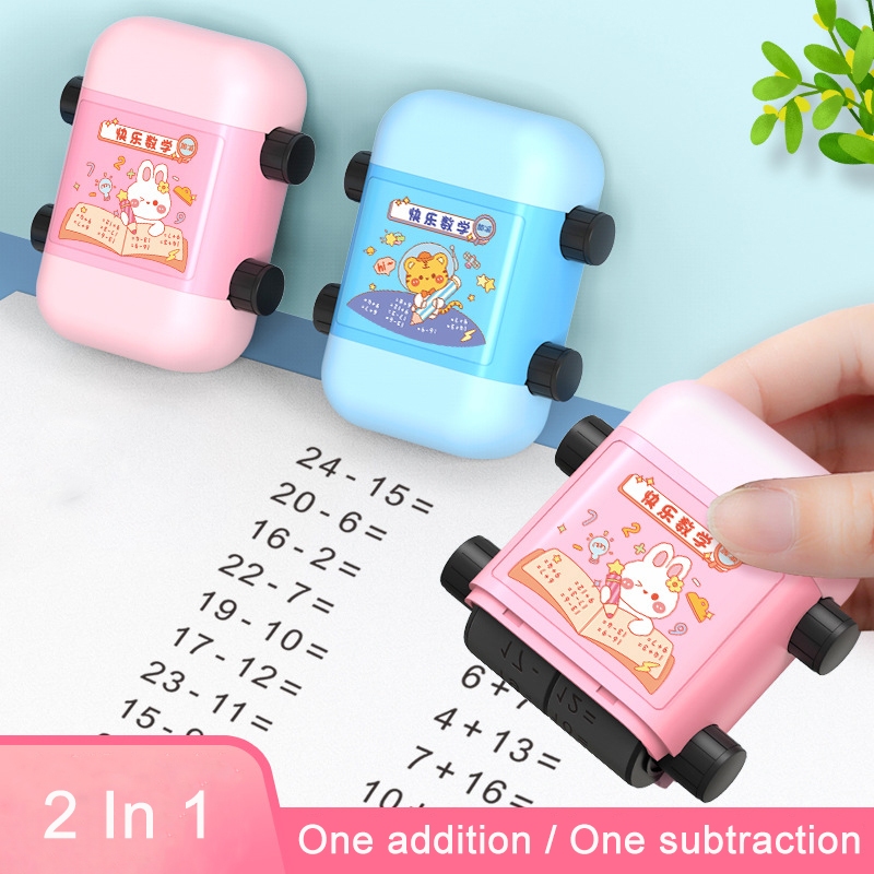 2in1 Number Rolling Stamp Kids Addition Subtraction Practice Math ...
