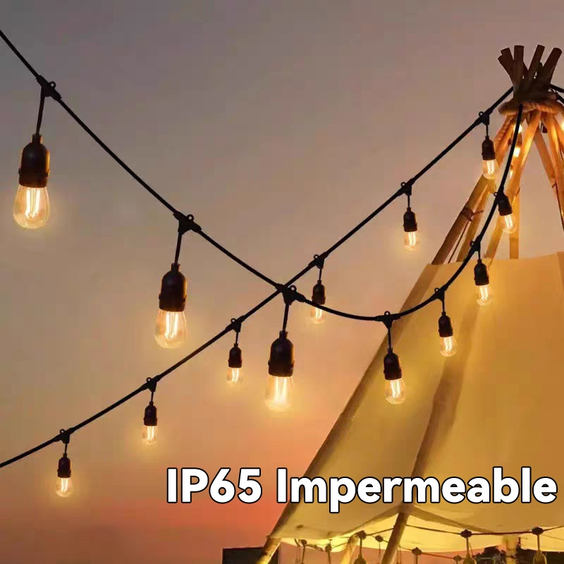 LED String Lights Outdoor Waterproof Christmas Lights with Light Bulb ...