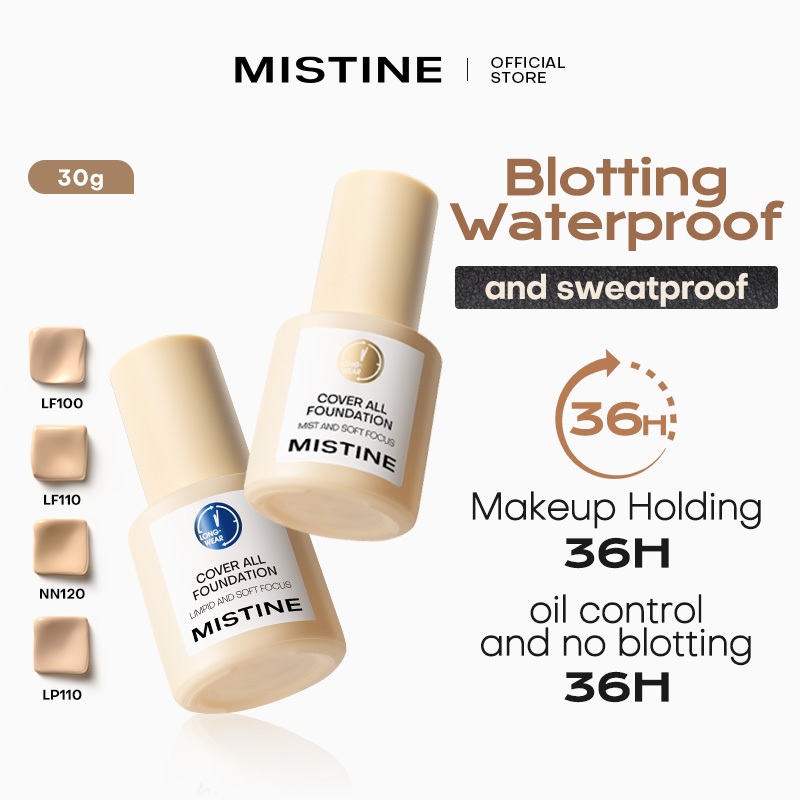 MISTINE NEW VERSION Liquid Foundation Oil Control Skin Care Base Makeup ...