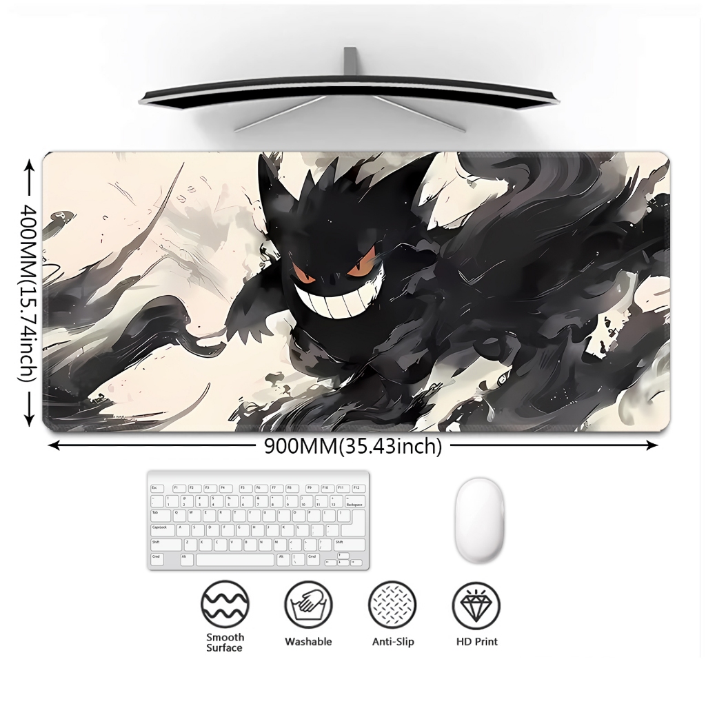 Mouse Pad Gaming Desk Mat Cute Gengar Pokemon Waterproof Anti-Slip ...