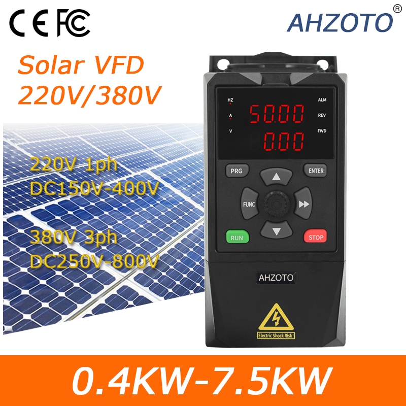 Solar VFD 220V 380V 0.4KW-7.5KW Input DC Motor Speed Controller ...