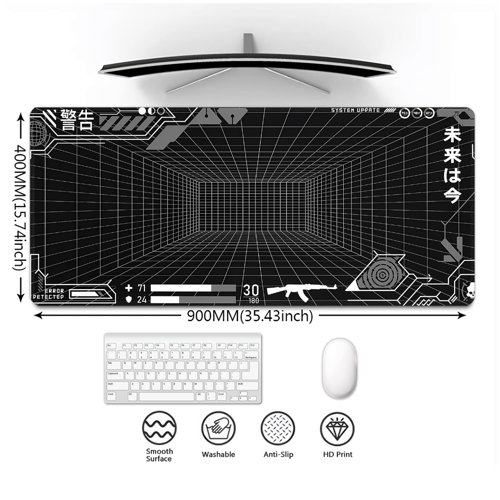 Mouse Pad Gaming Desk Mat Hystar Mainframe Dark Waterproof Anti-Slip ...