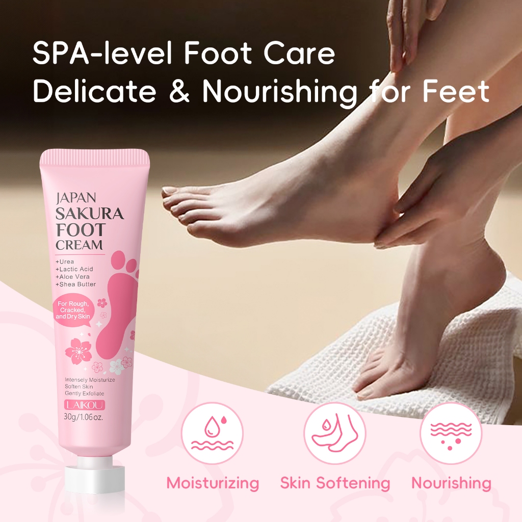 LAIKOU Japan Sakura Foot Cream Intensely Moisturize, Anti-cracking ...