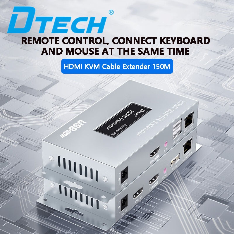 Dtech HDMI KVM Extender 150m Single Network Cable HDMI to RJ45 Network Port Converter USB ...