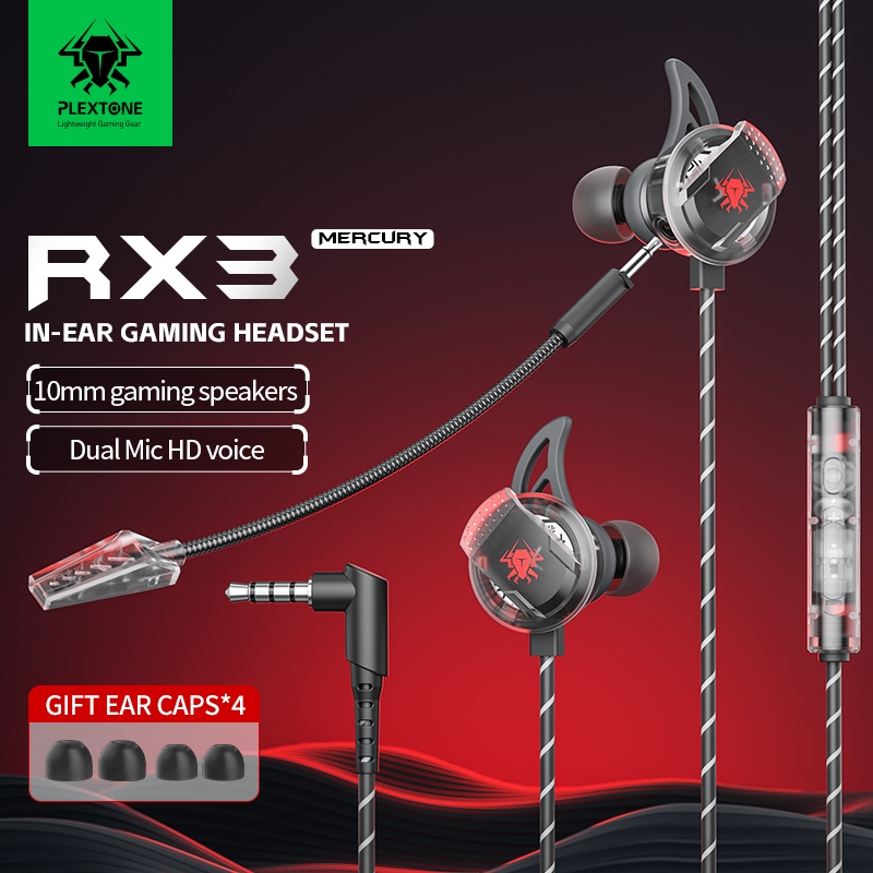PLEXTONE RX3 Mercury Gaming Earphone In-ear Gaming Headset with HD 13CM ...