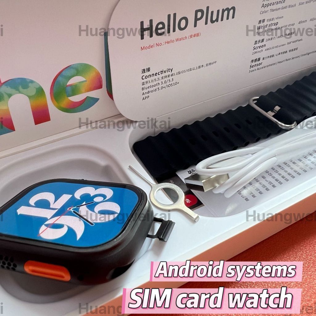 Android System smart watch Hello watch 4+ WIFI 2025 AMOLED 4G SIM call ...