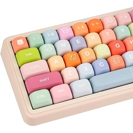 PBT Keycap MOA Gummy Bear English characters Theme Cute Round PBT Five ...