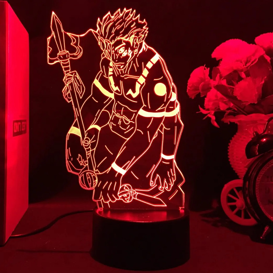 LED 3D Lamp Jujutsu Kaisen An-ime Ryomen Sukuna Figure 3D LEDNight ...