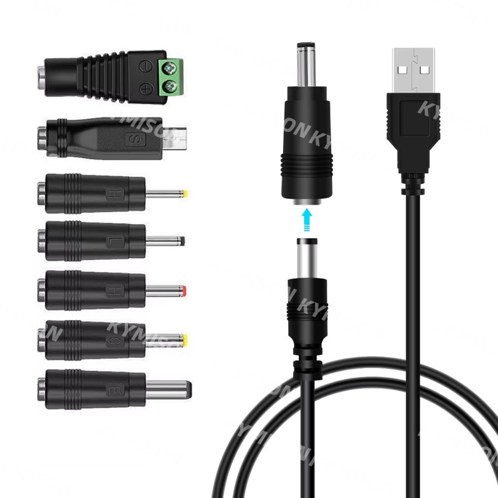 Universal 8pcs DC Connectors Plug Kit DC Power Adapter Connector, 5.5 x ...