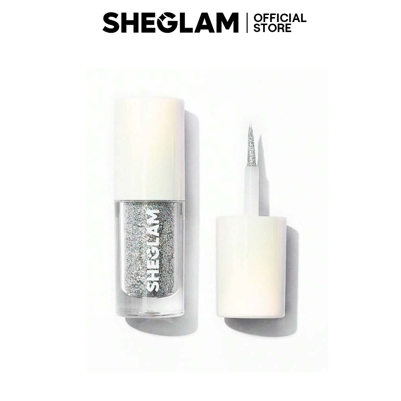 SHEGLAM Party Glitter Liner- Liquid Eyeshadow Gel Silver High Shine ...