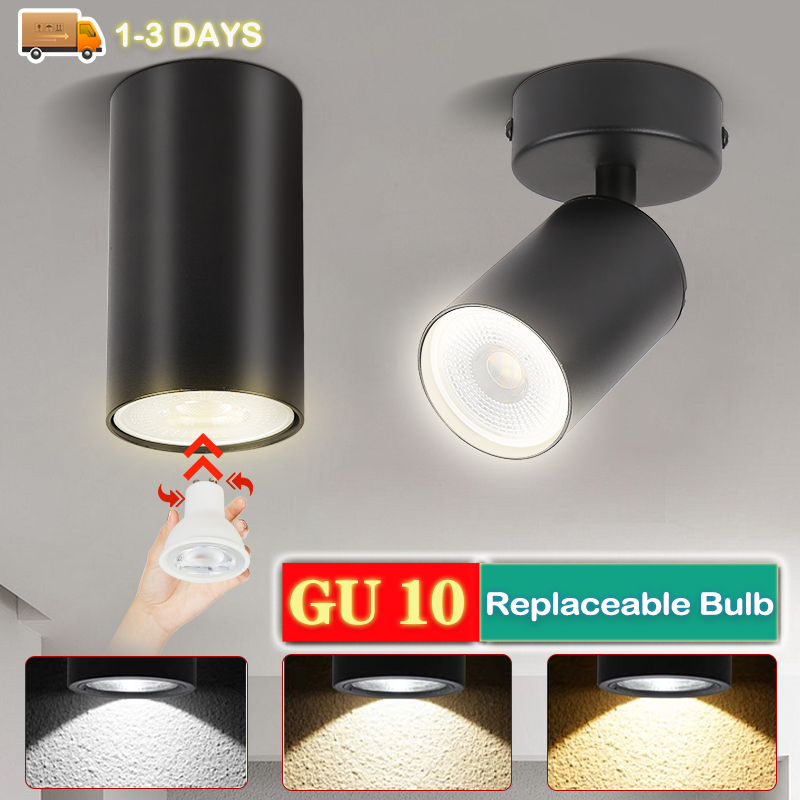 Led Pin Ceiling Light With Replacable GU10 Bulb Tricolor Downligh ...