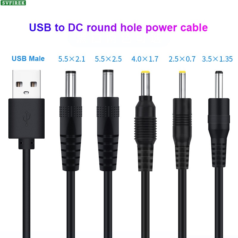 USB to DC Power Plug Cable DC 5V to 12V USB Cable Barrel Jack Power ...