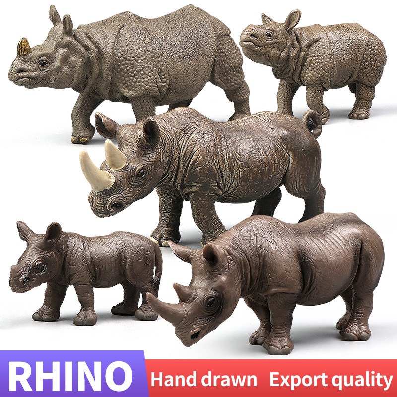 African Jungle Rhinoceros Animal Model Figure Toy, Realistic Rhinos ...