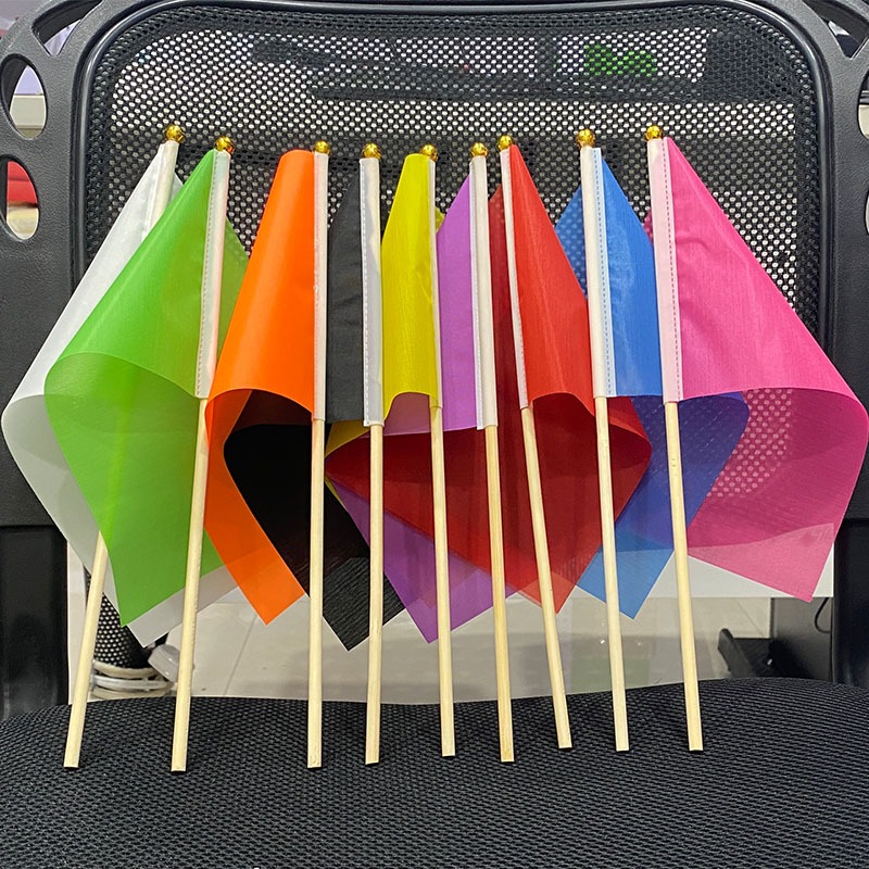 9Colors Rectangle Flags With Wooden Flagpole Signal Flag Celebration ...